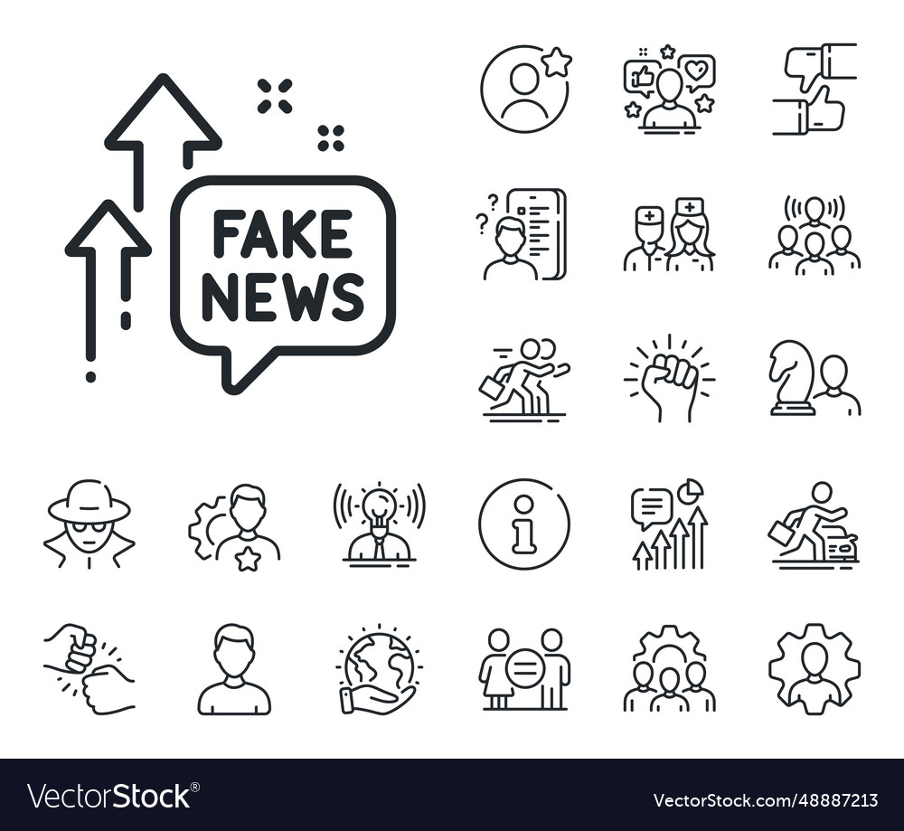 Fake news line icon propaganda conspiracy chat Vector Image
