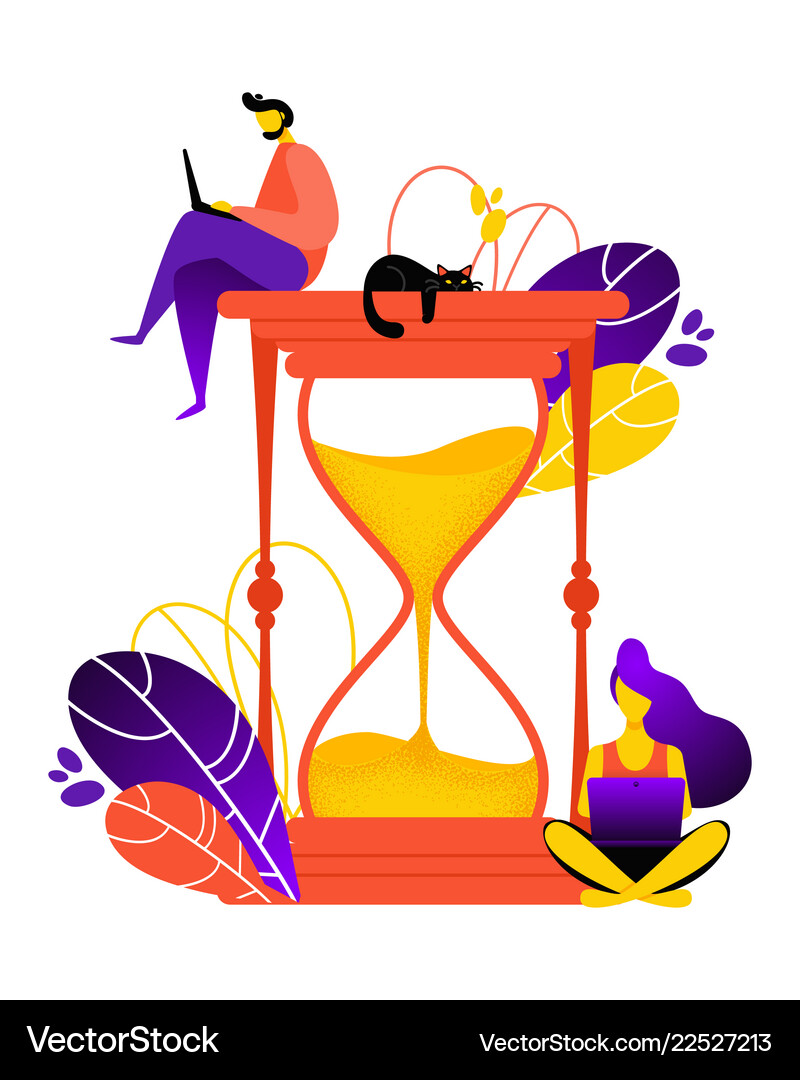 Hourglass concept time Royalty Free Vector Image