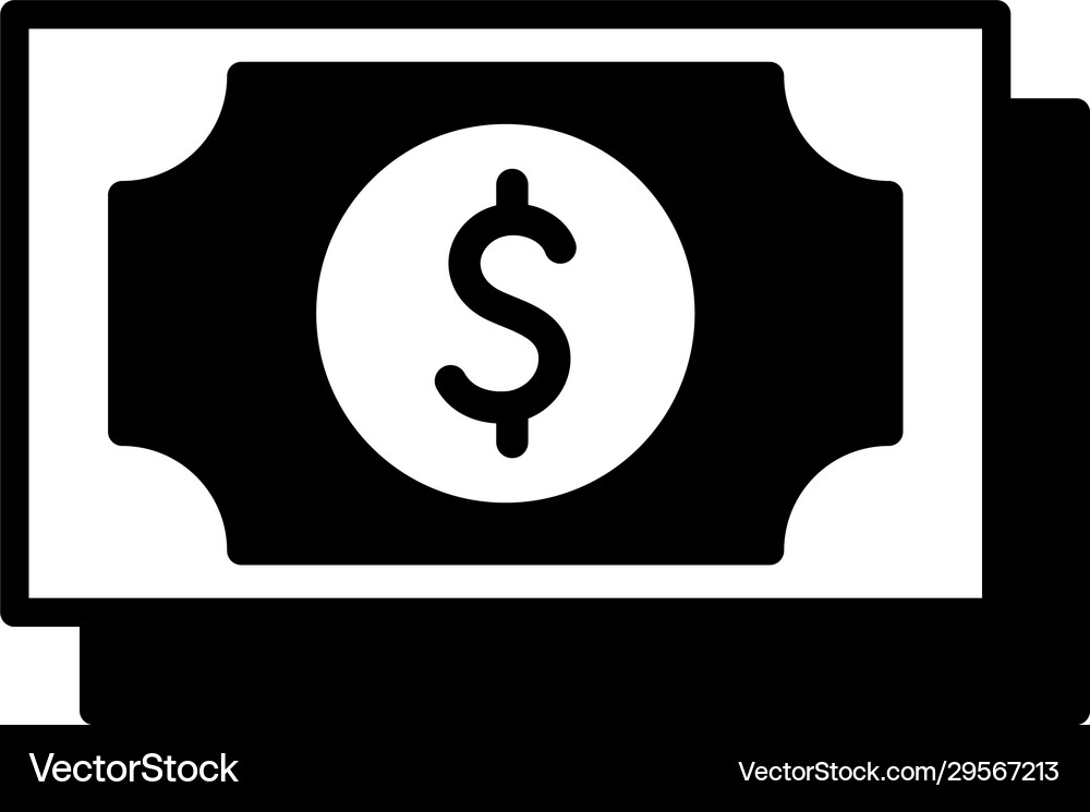 Isolated money bill silhouette style icon Vector Image