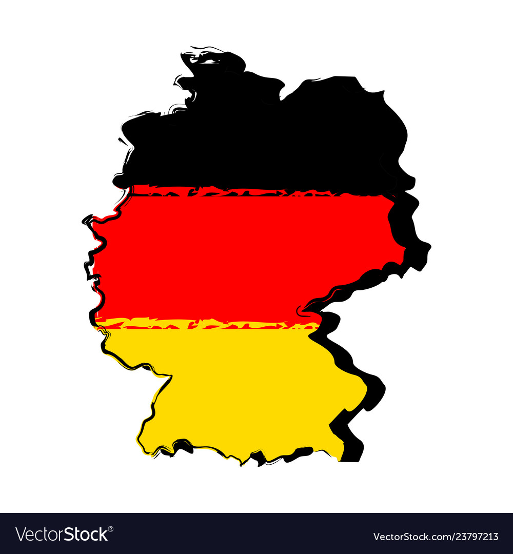 Map of germany with flag Royalty Free Vector Image