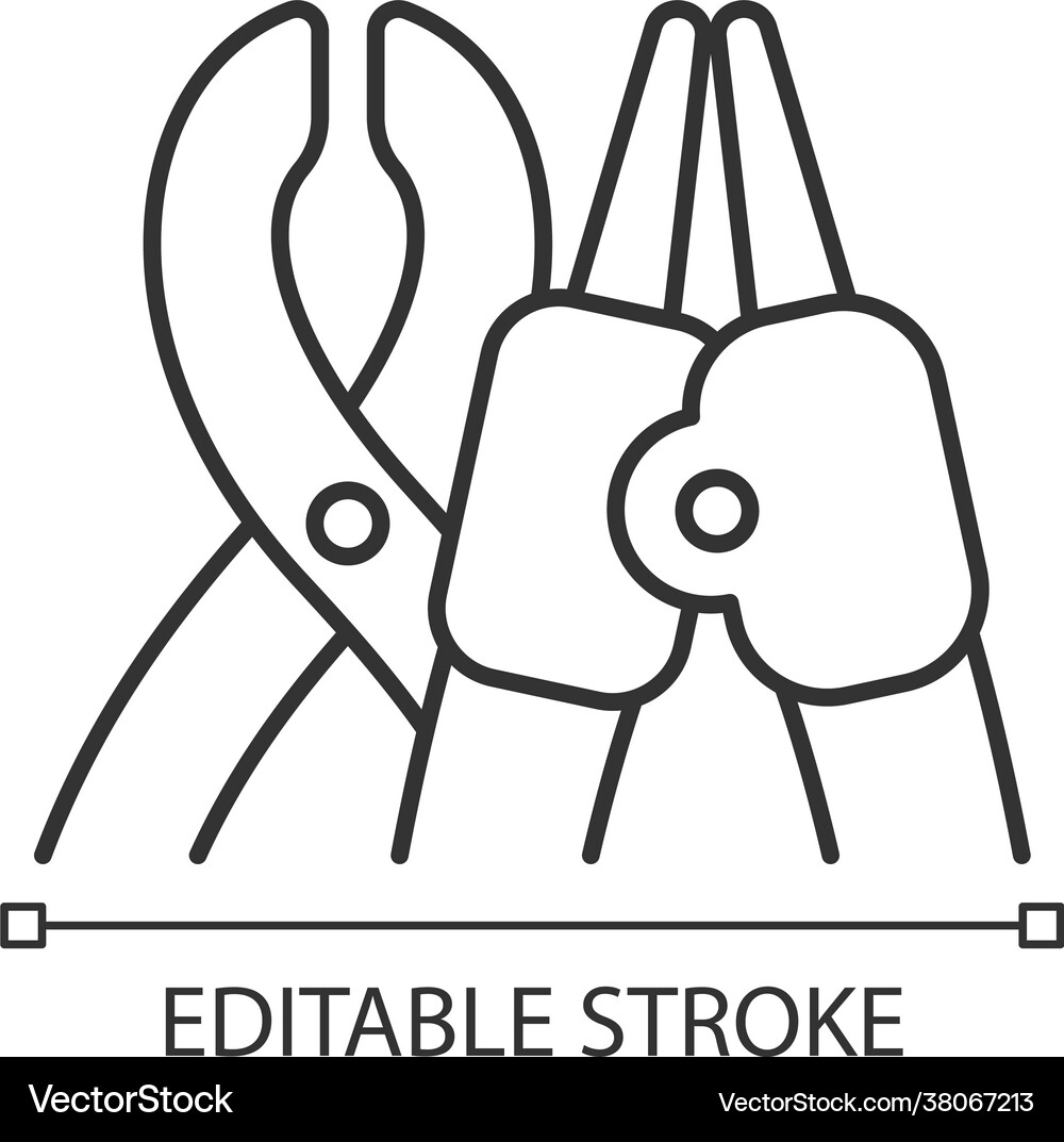 Piercing tools linear icon Royalty Free Vector Image