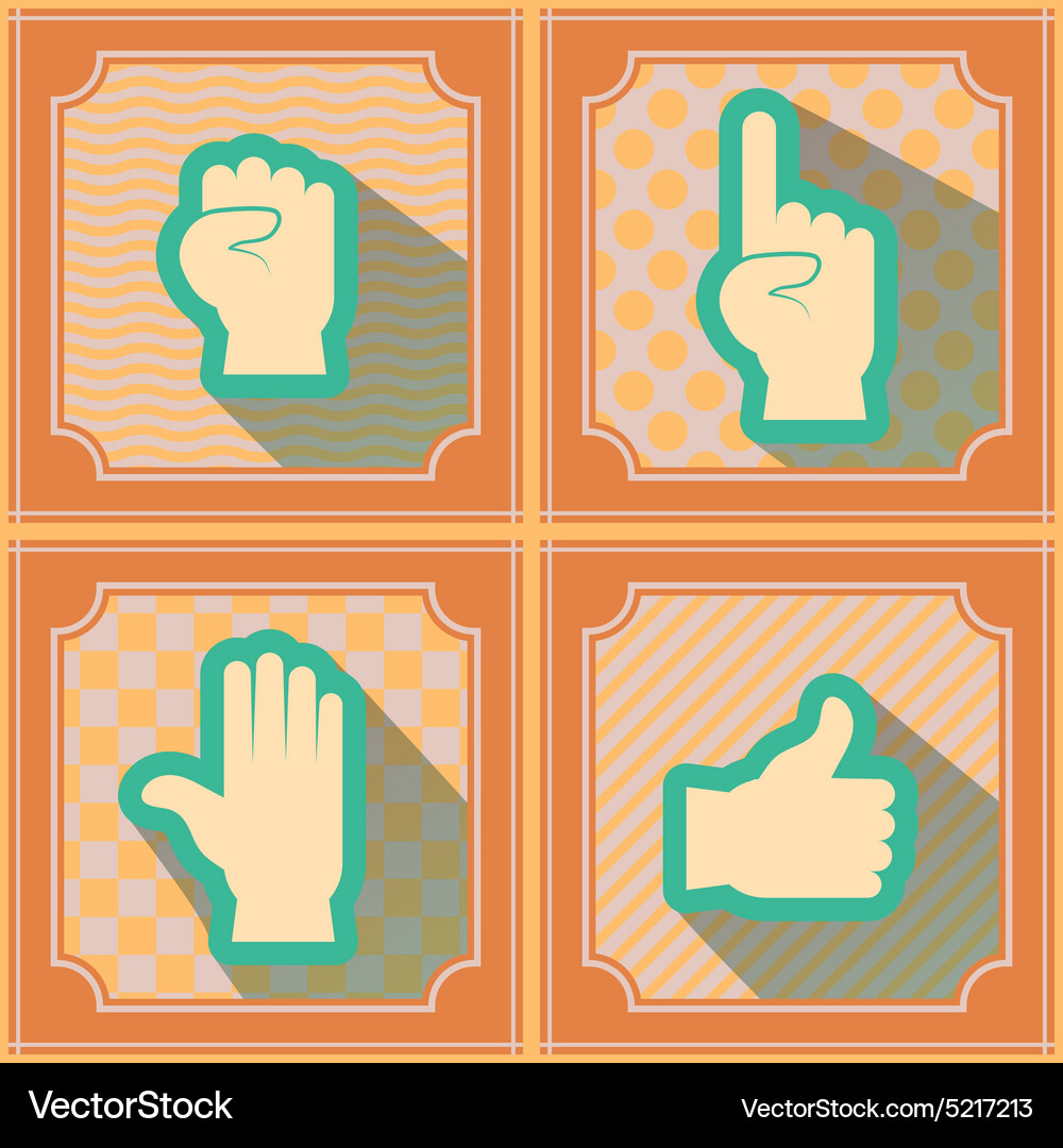 Seamless background with hands and finger icons Vector Image