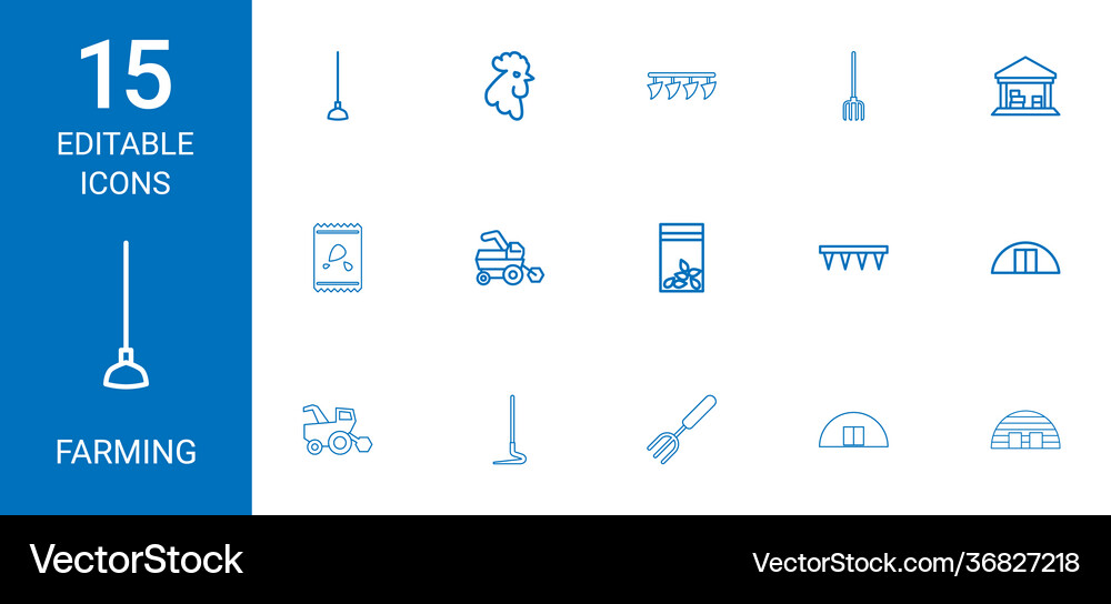 15 farming icons Royalty Free Vector Image - VectorStock