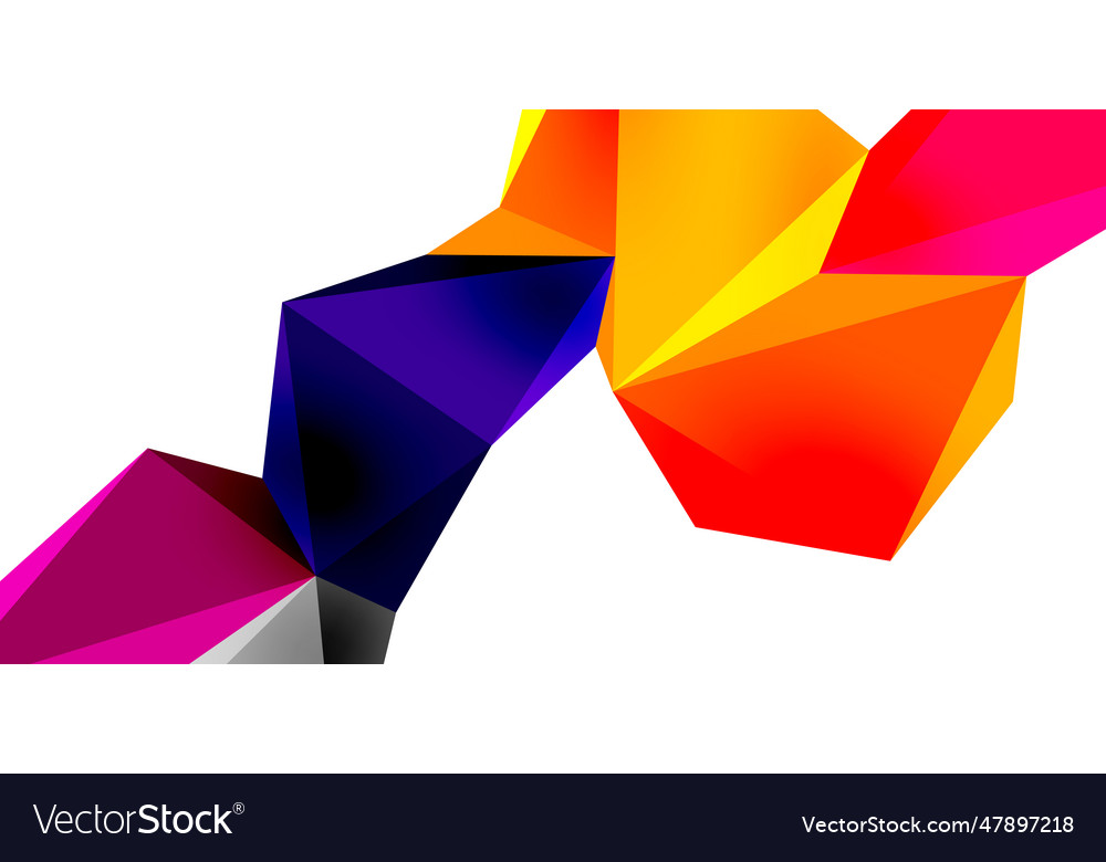 3d low poly triangle design elements Royalty Free Vector
