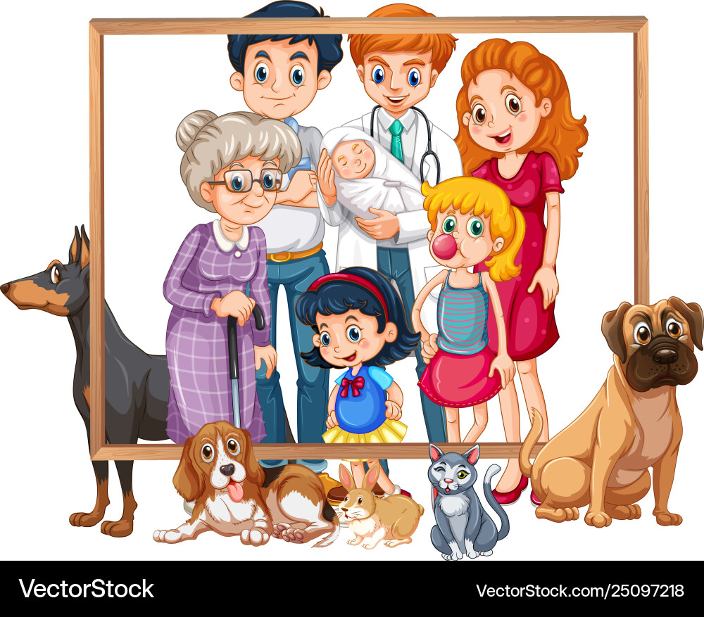 A family photo frame Royalty Free Vector Image