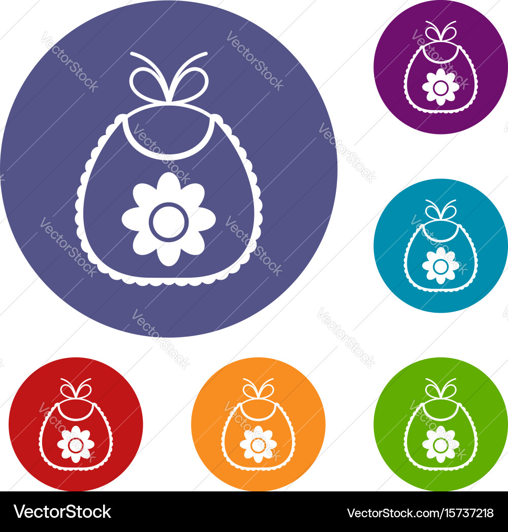 Baby bib icons set Royalty Free Vector Image - VectorStock