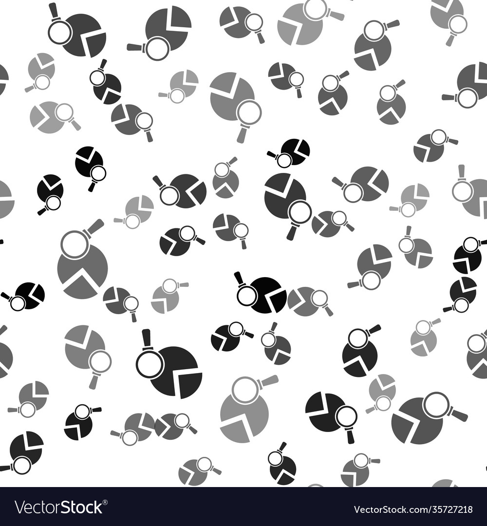 Black magnifying glass and data analysis icon Vector Image