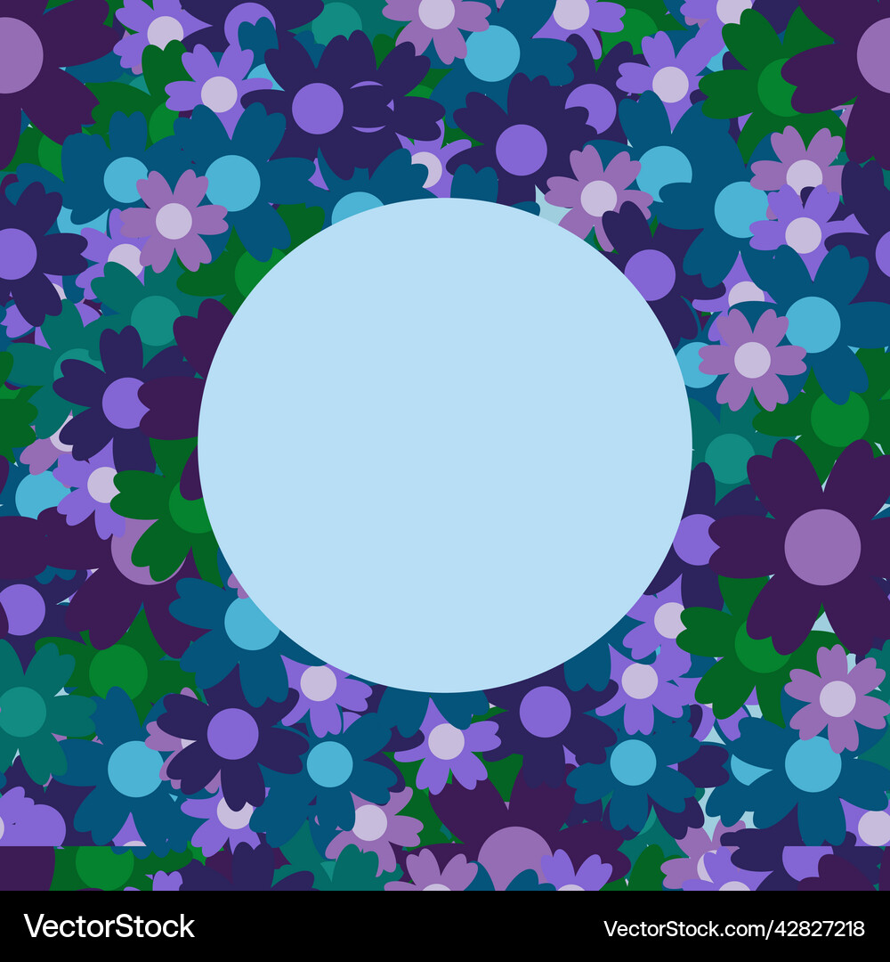 Colored simple flower bouquet on blue background Vector Image