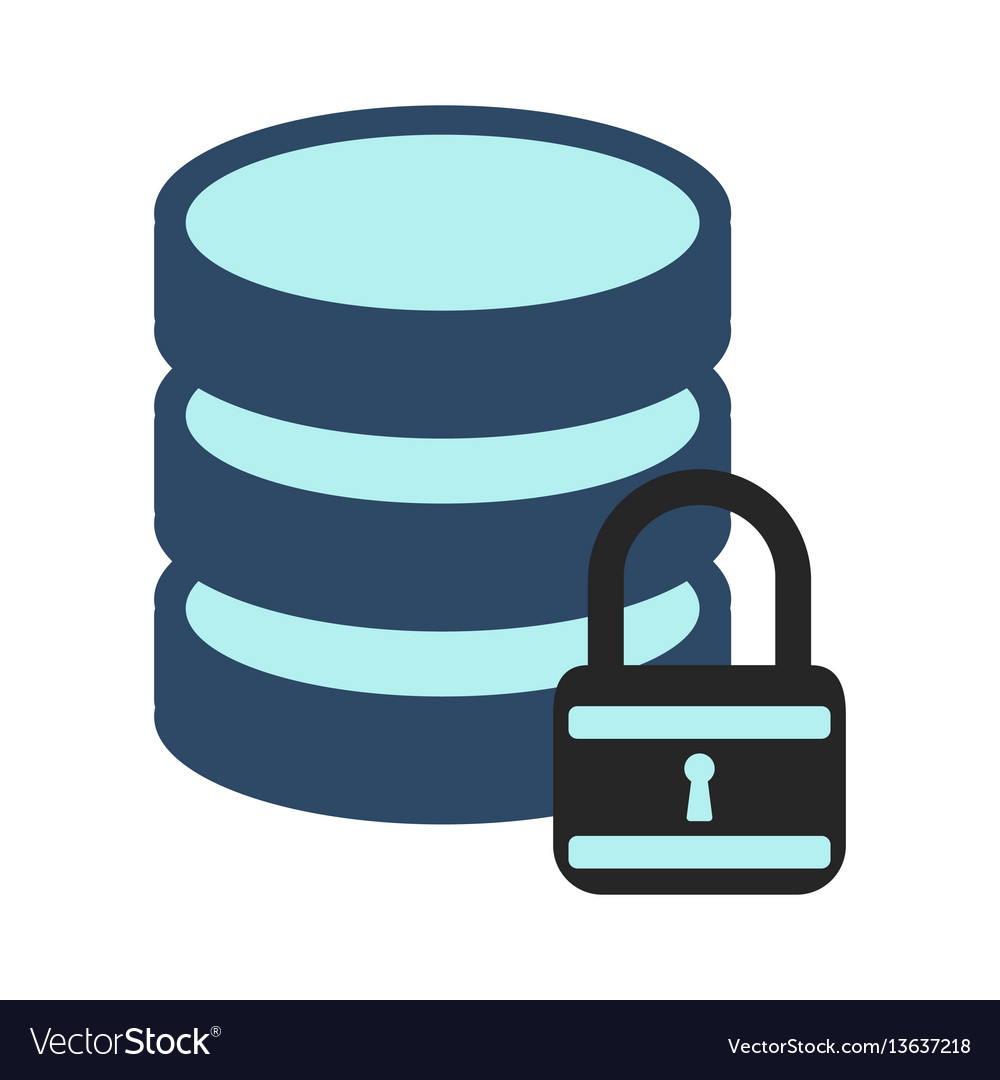 Database on protrect flat Royalty Free Vector Image