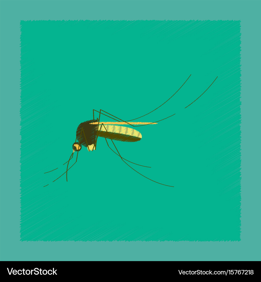 Flat shading style insect mosquito Royalty Free Vector Image
