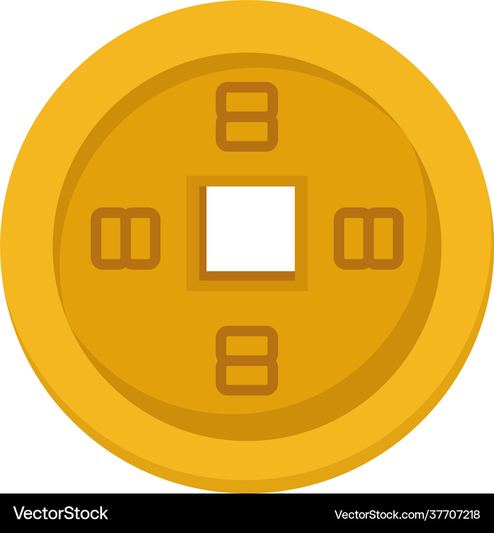 Golden chinese gong Royalty Free Vector Image - VectorStock