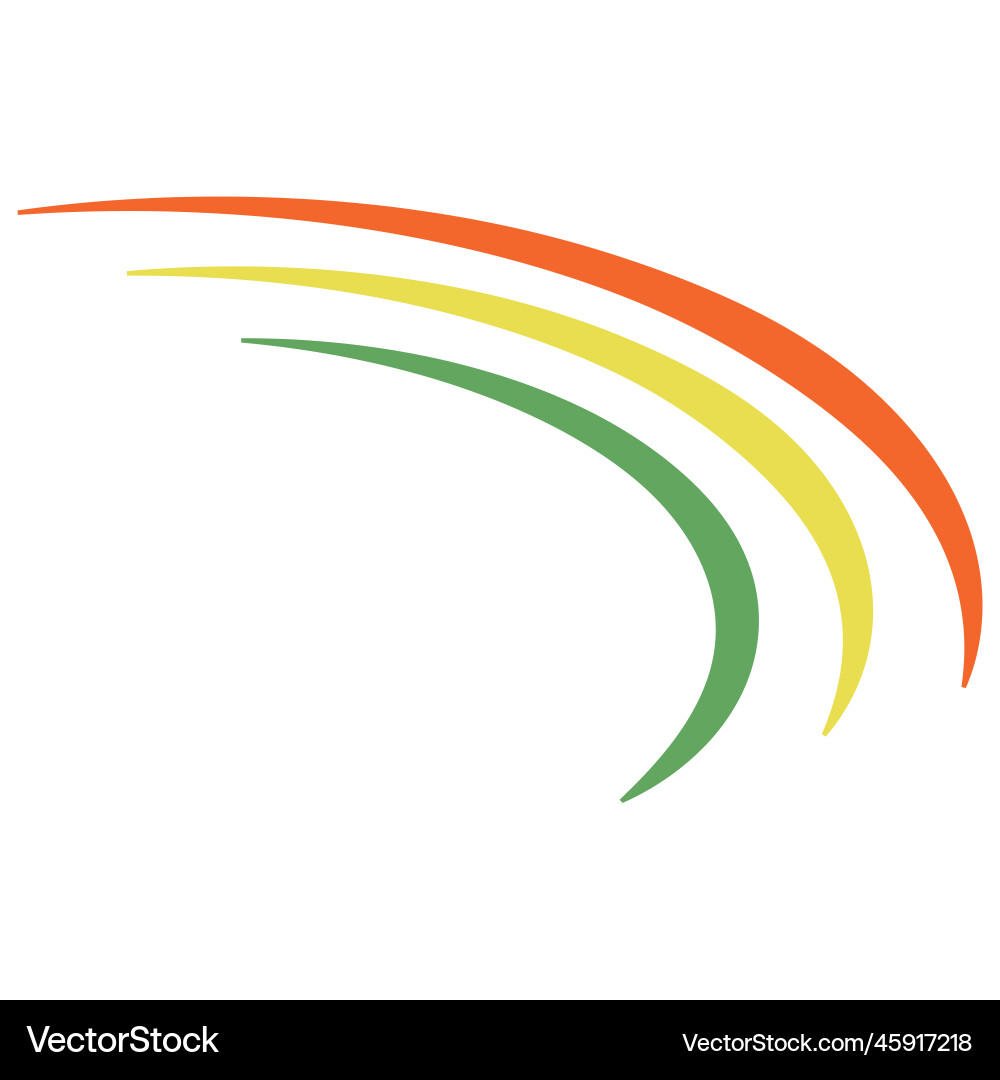 Logo wing swoosh wave feather swash fly green Vector Image