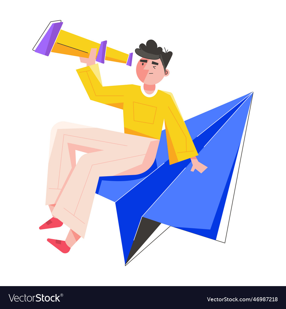 Man looking Royalty Free Vector Image - VectorStock