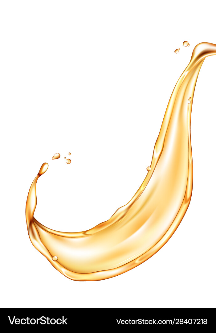 Oil splash isolated on white background realistic Vector Image
