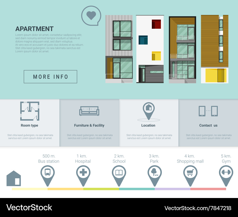 Residential banner and infographic for web design Vector Image