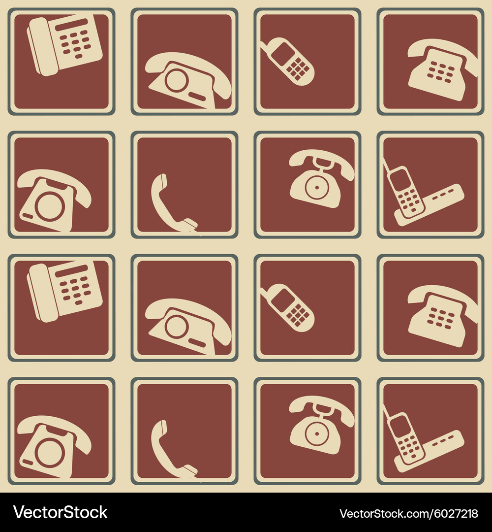 Seamless background with telephone icons Vector Image
