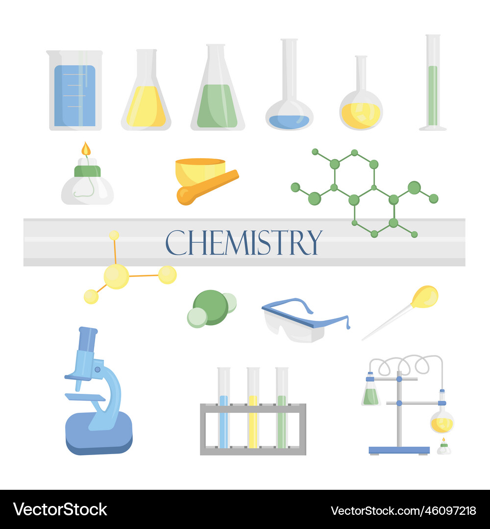 Set of chemistry Royalty Free Vector Image - VectorStock