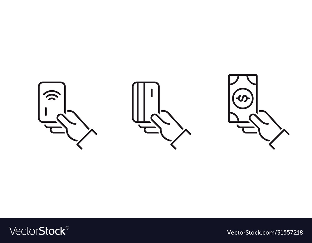 Set payment options elements in flat style Vector Image