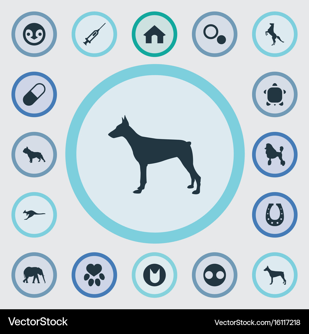 Set simple fauna icons Royalty Free Vector Image