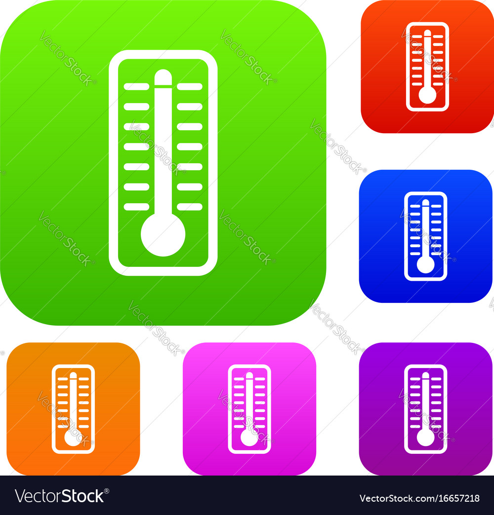 Thermometer indicates high temperature set Vector Image