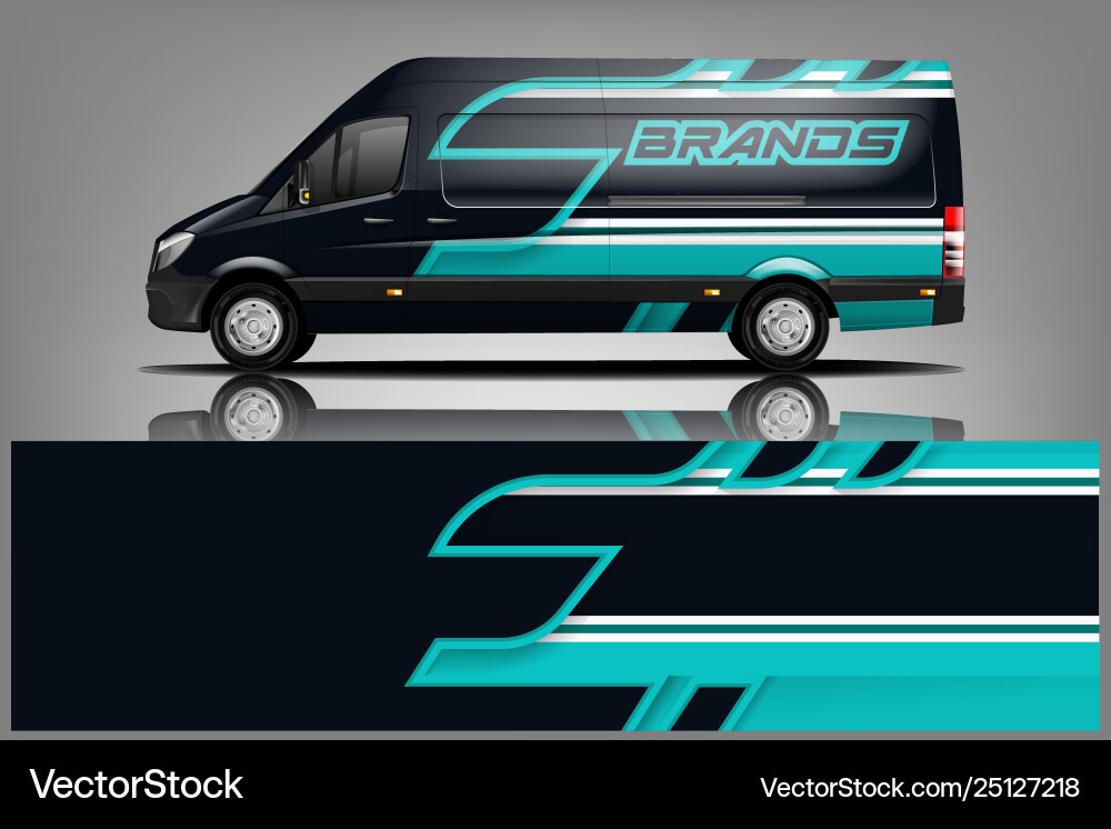 Van car wrap design for company Royalty Free Vector Image