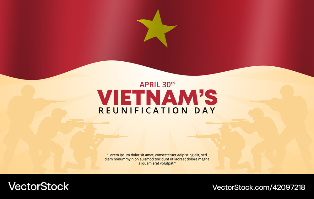 Vietnam reunification day background with flag Vector Image