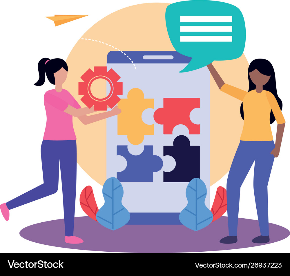 Avatar women with teamwork icon design Royalty Free Vector