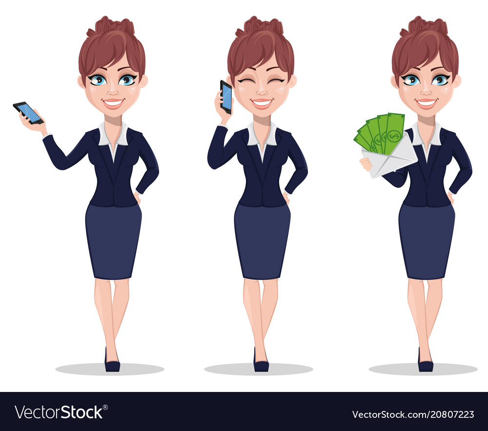Beautiful business woman in office style clothes Vector Image