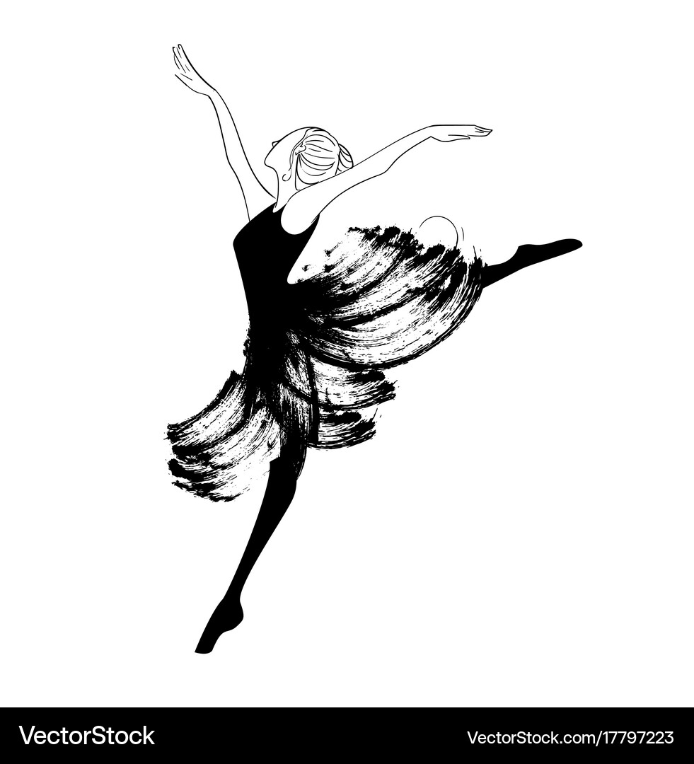 Beautiful young ballerina Royalty Free Vector Image
