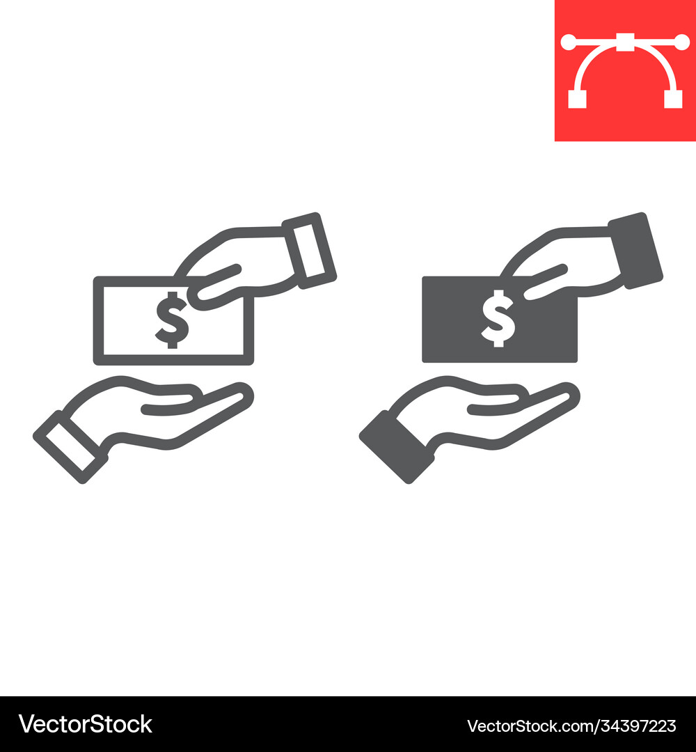 Bribe line and glyph icon election corruption Vector Image