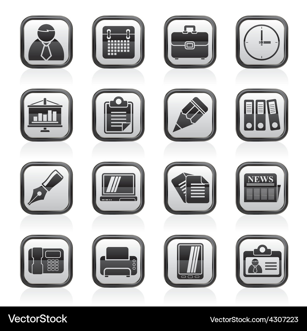 Business and office icons Royalty Free Vector Image