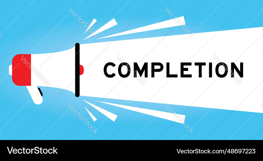 Color megaphone icon with word completion Vector Image
