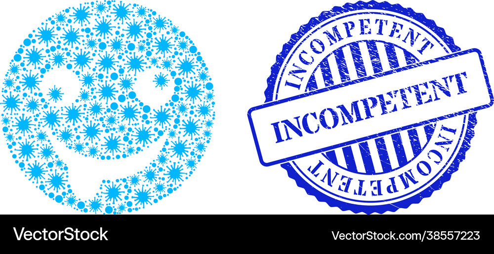 Distress incompetent seal and coronavirus idiot Vector Image