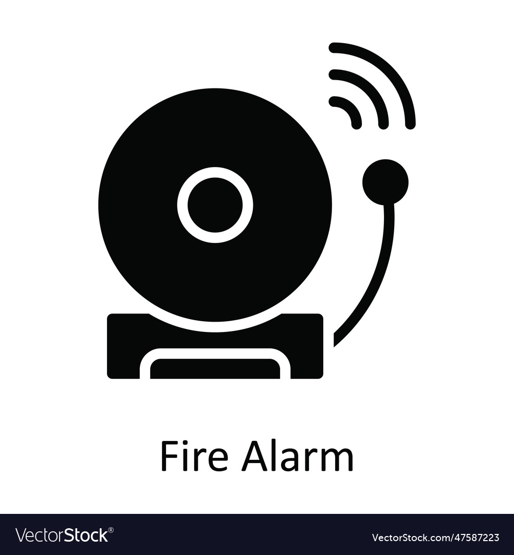 Fire alarm solid icon design Royalty Free Vector Image