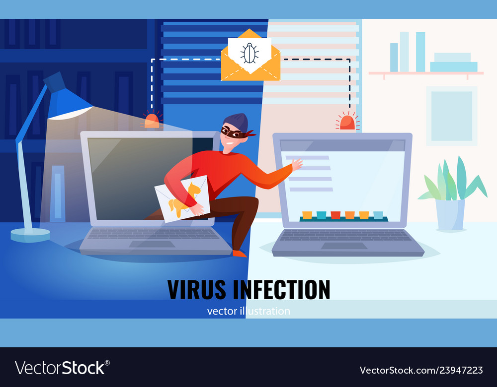 Hacker computers composition Royalty Free Vector Image