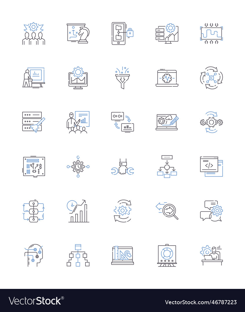 Navigation Tools Line Icons Collection Gps Vector Image