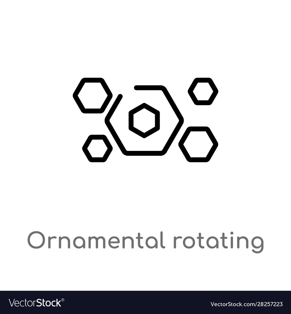 Outline ornamental rotating polygonal icon Vector Image Outline ornamental rotating polygonal icon Vector Image
