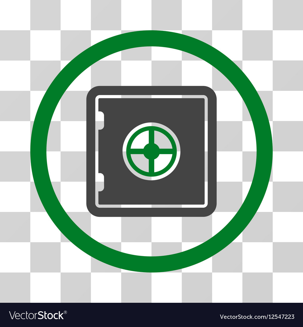 Safe flat rounded icon Royalty Free Vector Image