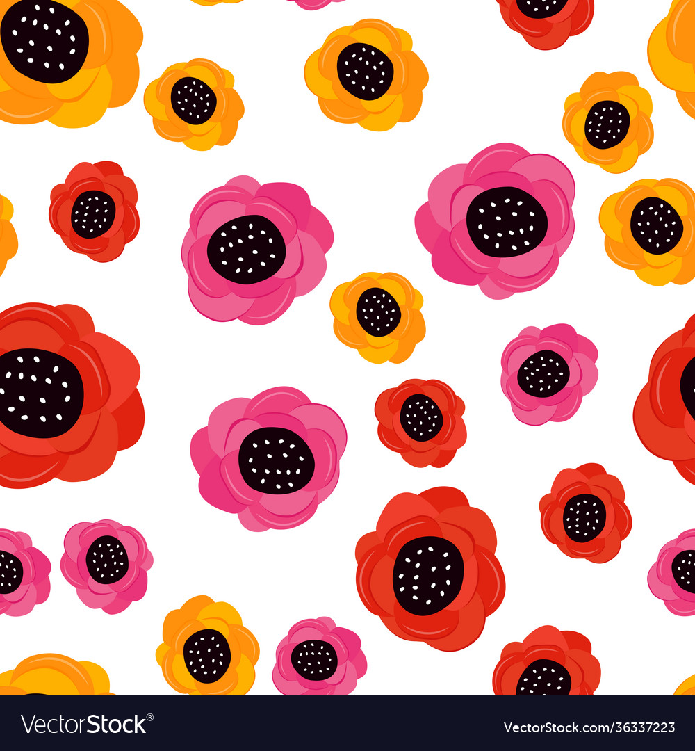 Seamless pattern background with simple flower Vector Image