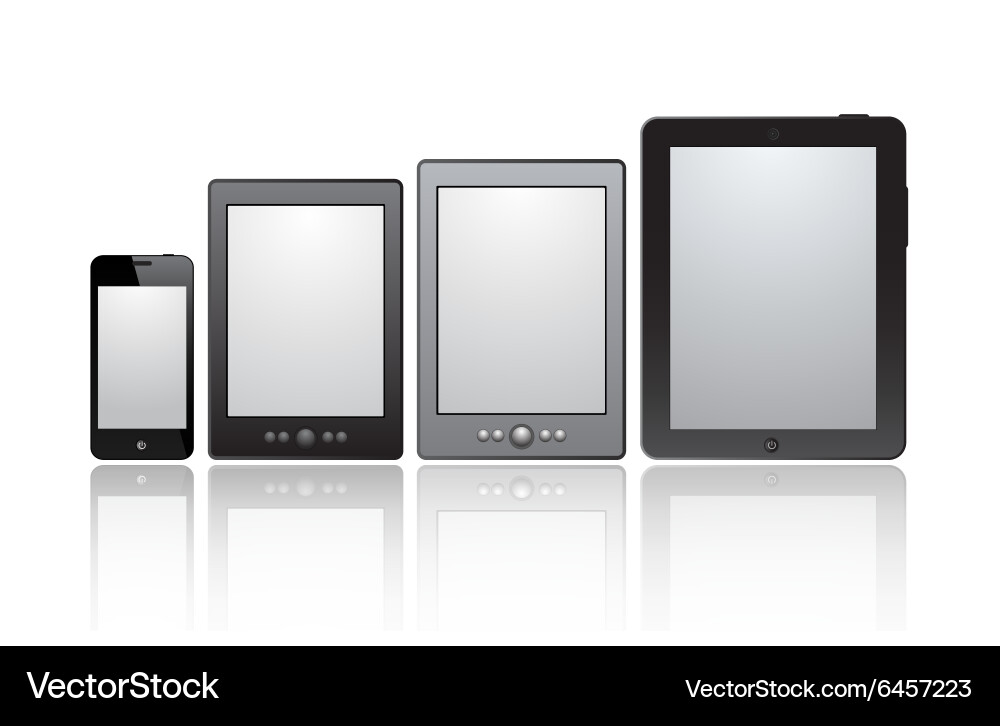 Set of realistic tablets with blank screen Vector Image