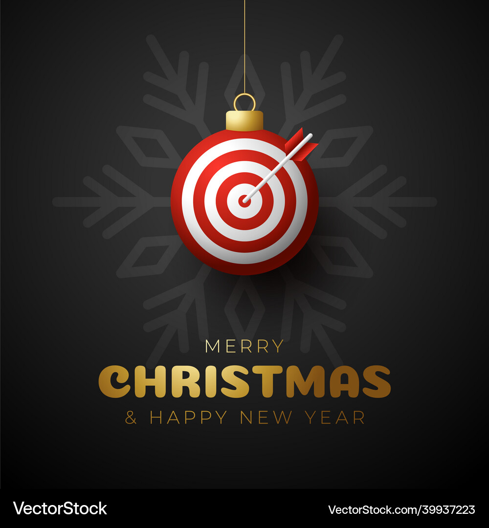 Target dash christmas card merry sport Royalty Free Vector