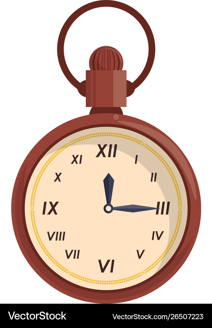 Time clock watch alarm cartoon Royalty Free Vector Image