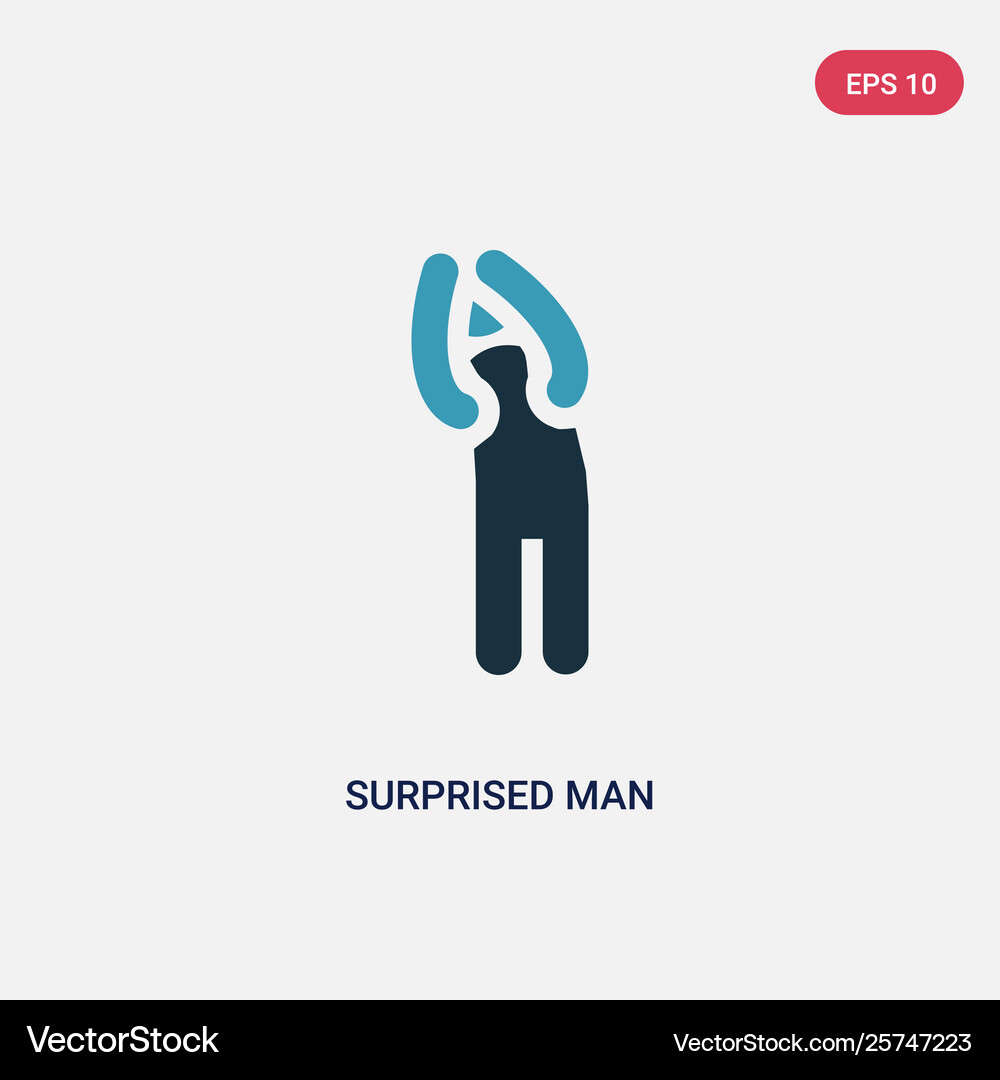 Two color surprised man icon from people concept Vector Image