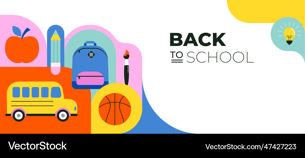 Vibrant color back to school background concept Vector Image