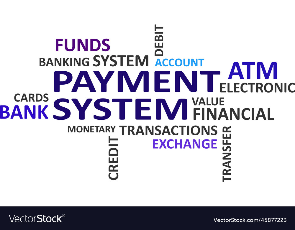 Word cloud - payment system Royalty Free Vector Image