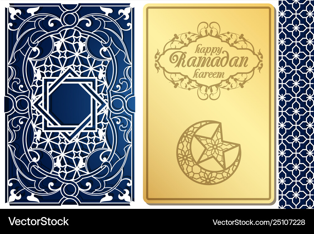 Arabic style greeting card design for laser Vector Image