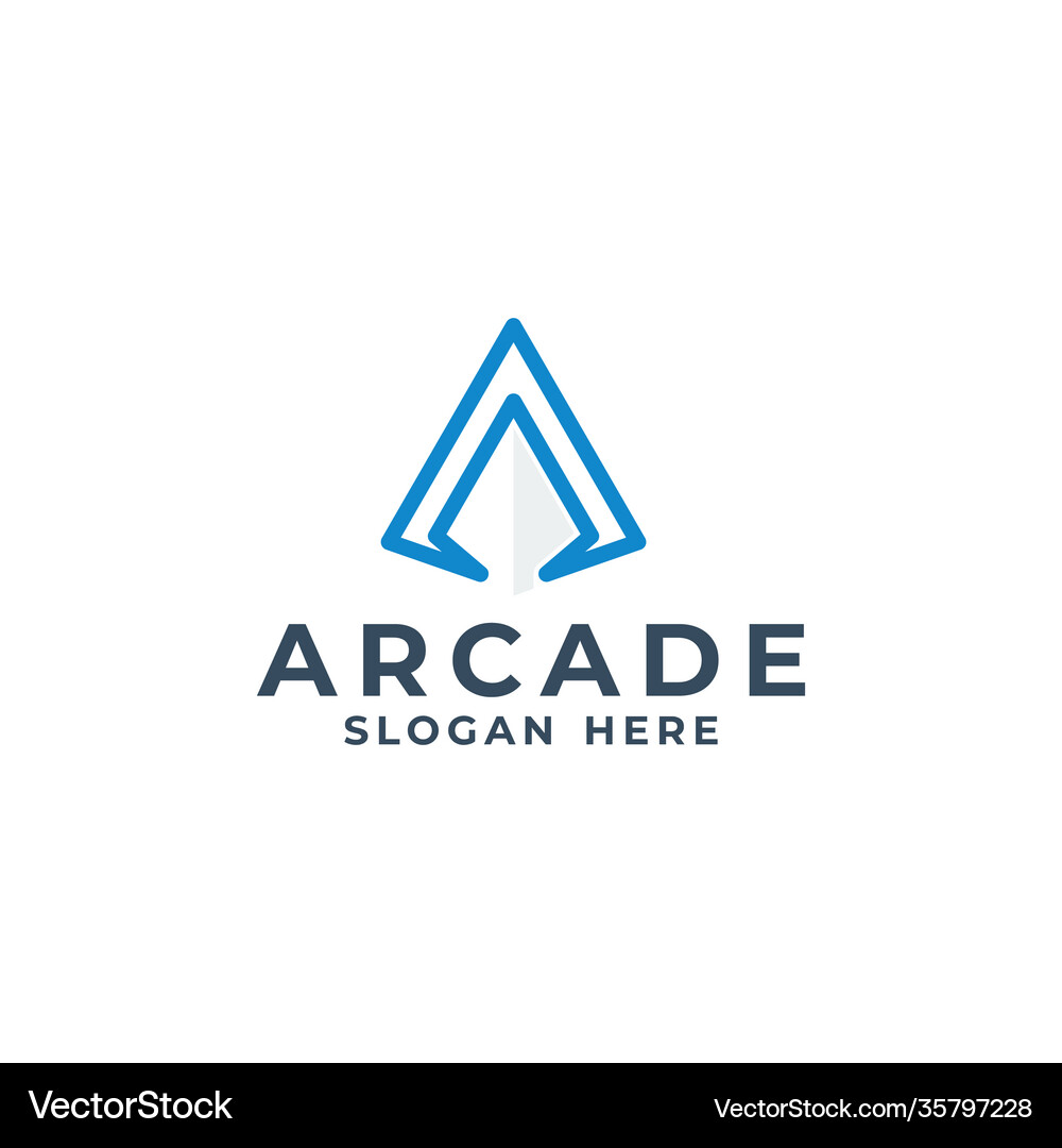 Arrow logo design with letter a symbol Royalty Free Vector