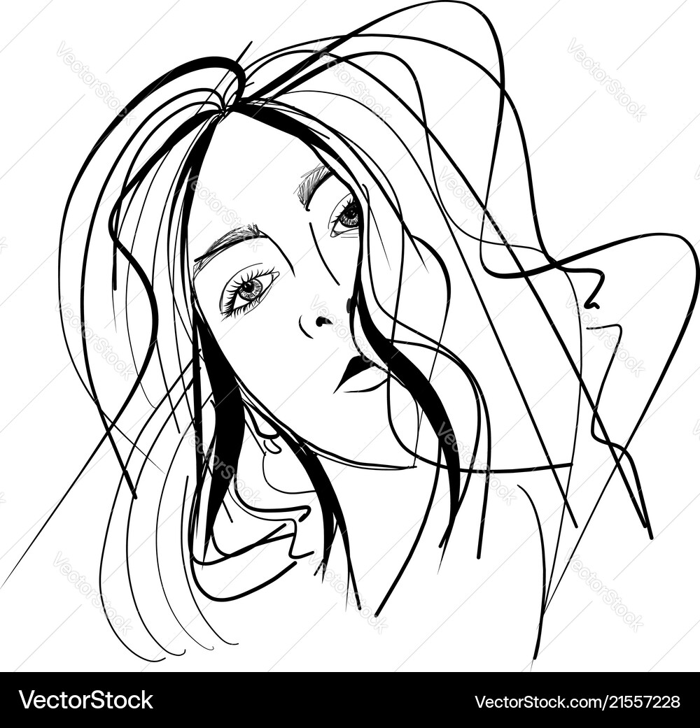 Beautiful woman face Royalty Free Vector Image