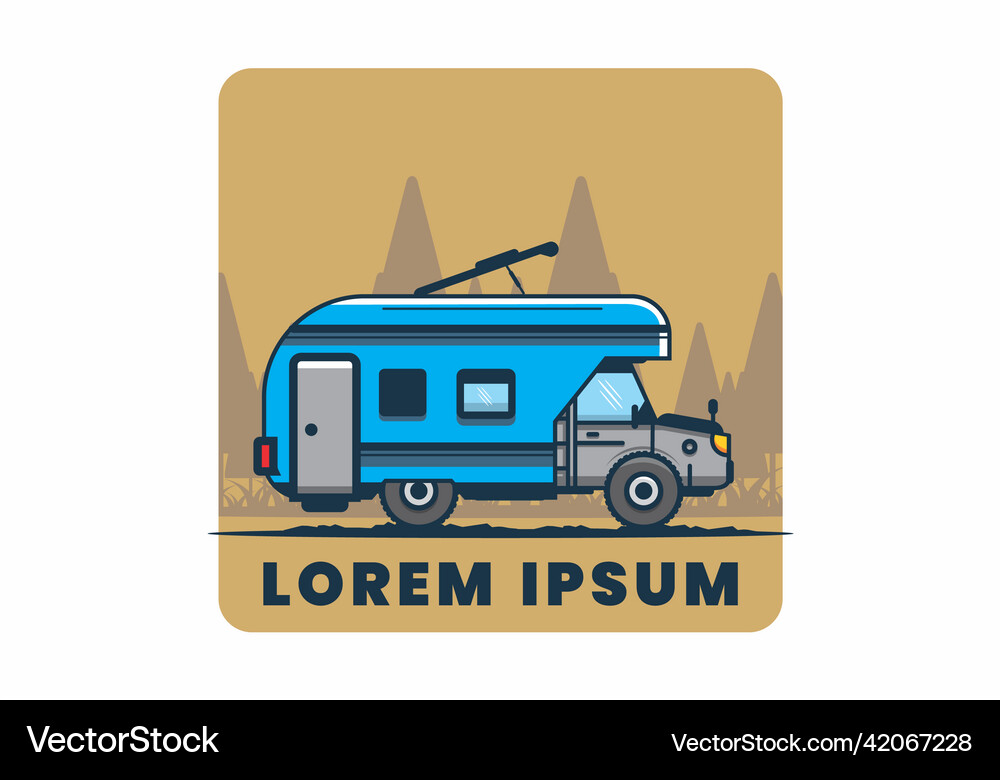 Colorful rv truck flat Royalty Free Vector Image