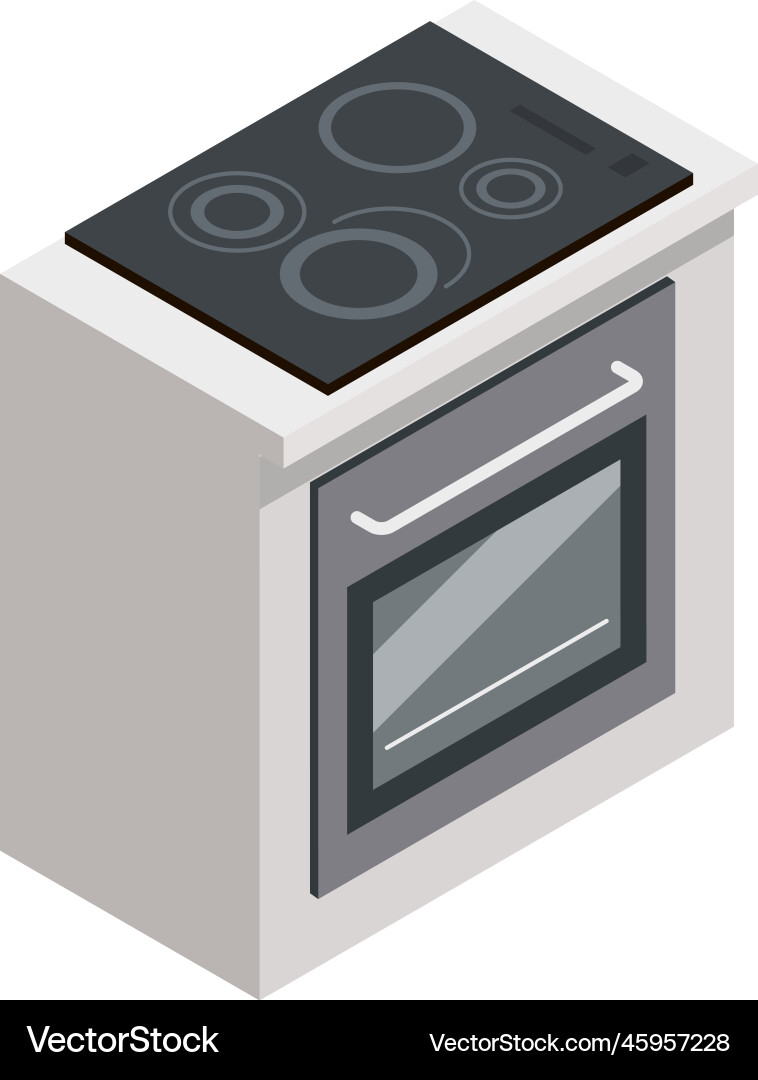 Cooking stove icon isometric kitchen oven Vector Image